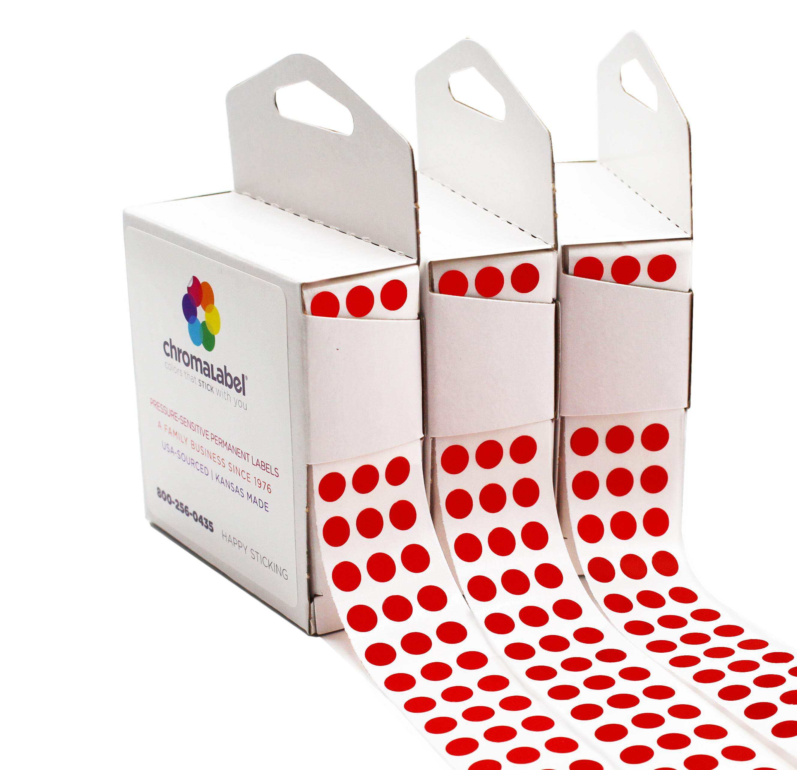 1/4" Permanent Round Color-Code Red Dot Kit (Boxes) - Walmart Business ...