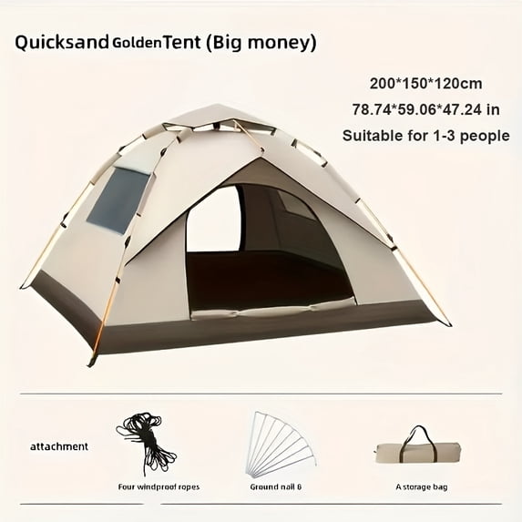 1-4 Person Automatic Instant Setup All-Season Camping Tent (Windproof ...