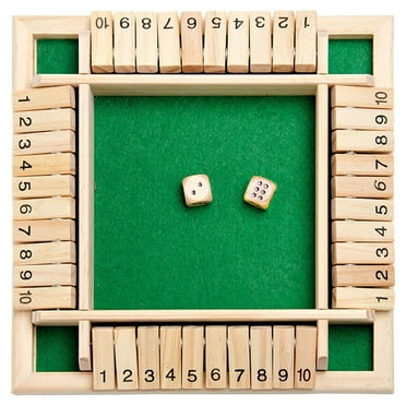KUTGY Shut The Box Dice Game,Wooden Board Table Math Game for 1-4 ...