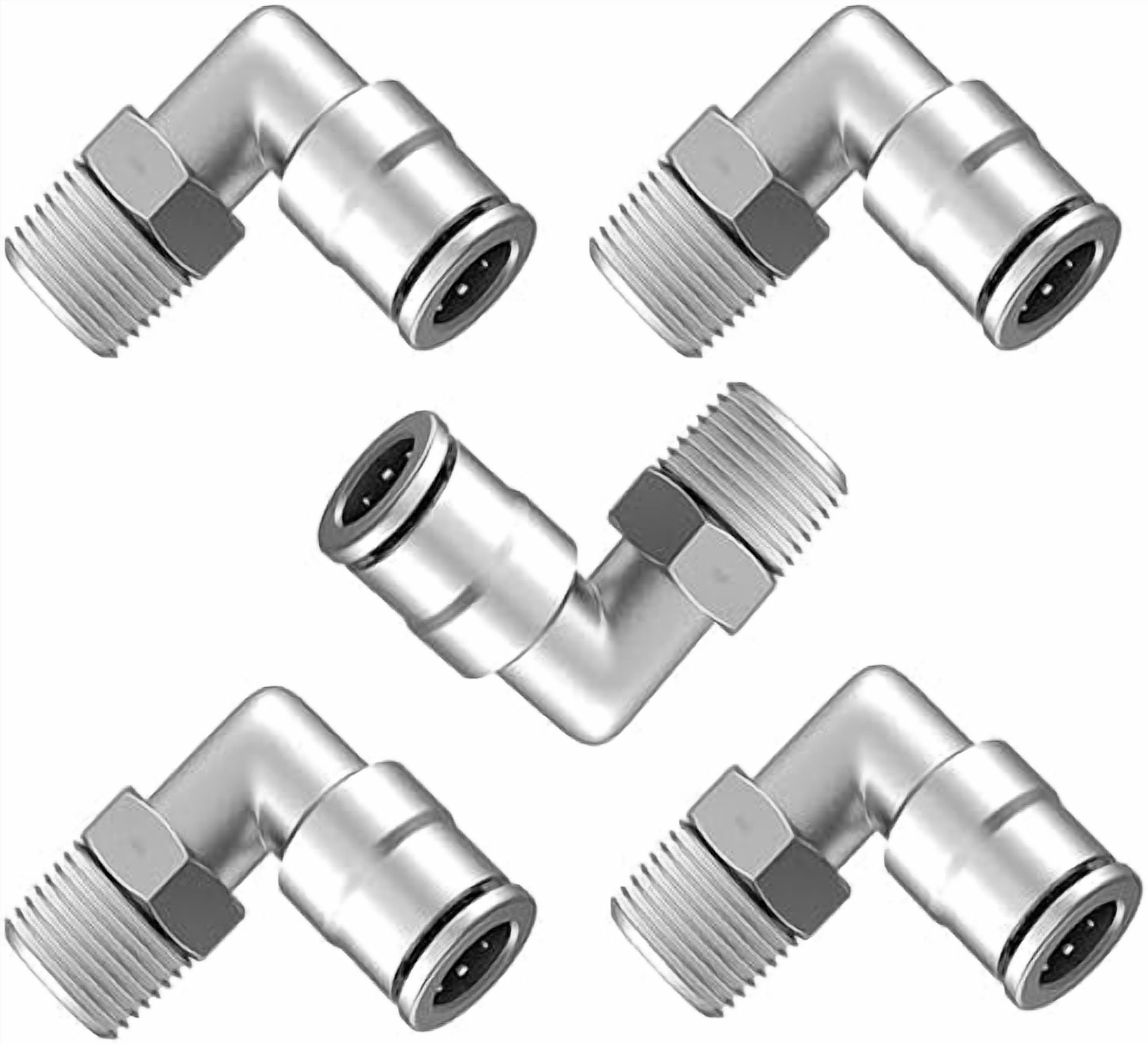 1/4 Push To Connect Fittings 1/4 Od 1/4" Npt Swivel Elbow Air Line ...
