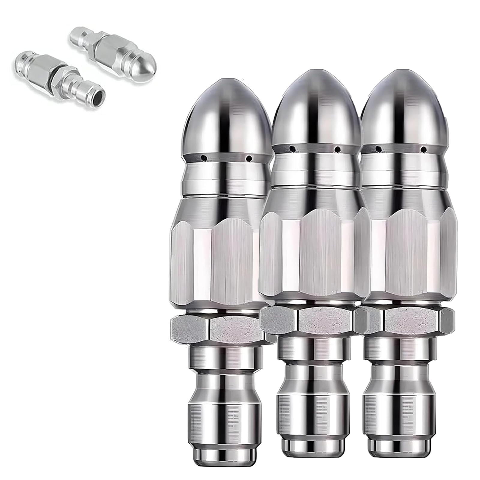1/4" Quick Connect Stainless Nozzle Set, 2025 New 7 Holes 5800PSI High ...