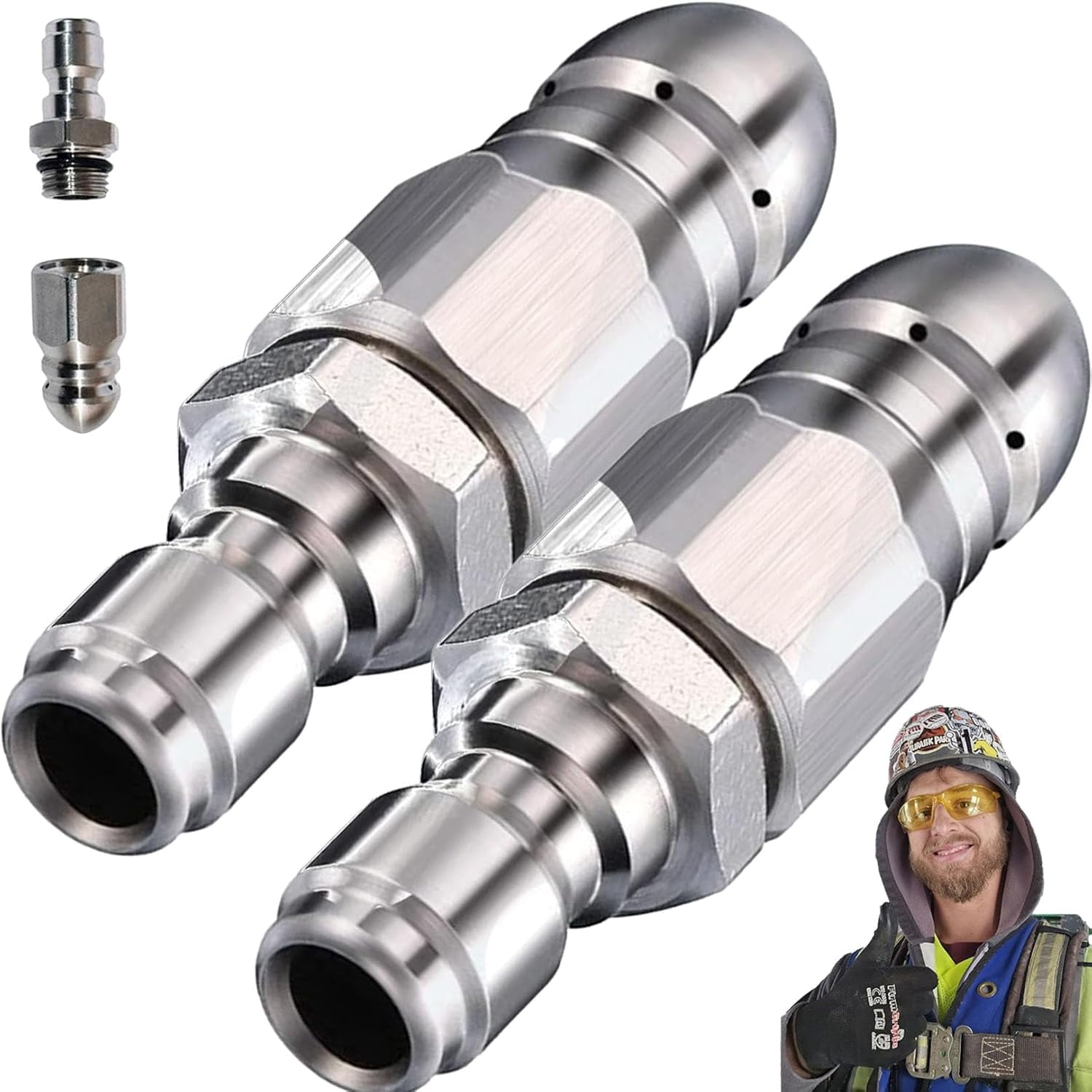 1/4" Quick Connect Stainless Nozzle Set, Gutter Cleaning Tools ...