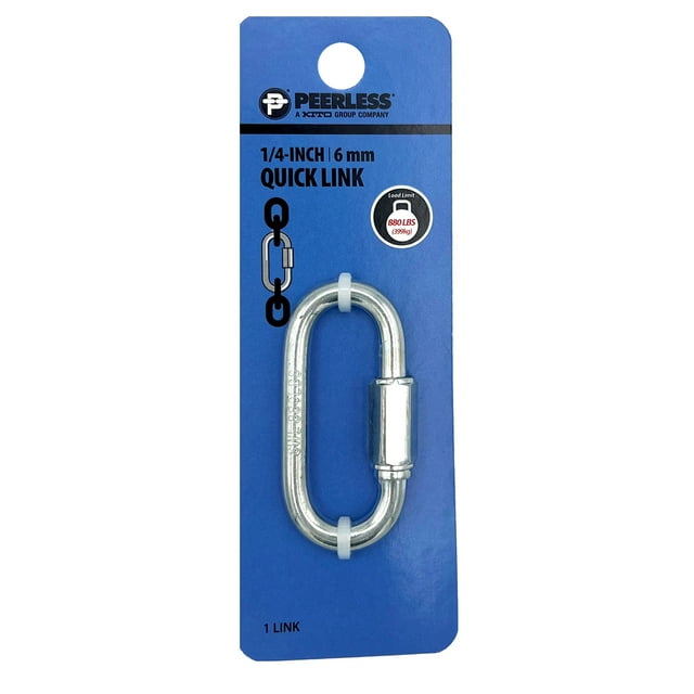 1/4" Quick Link, Zinc Plated, Peerless Chain Company, #4721238 ...