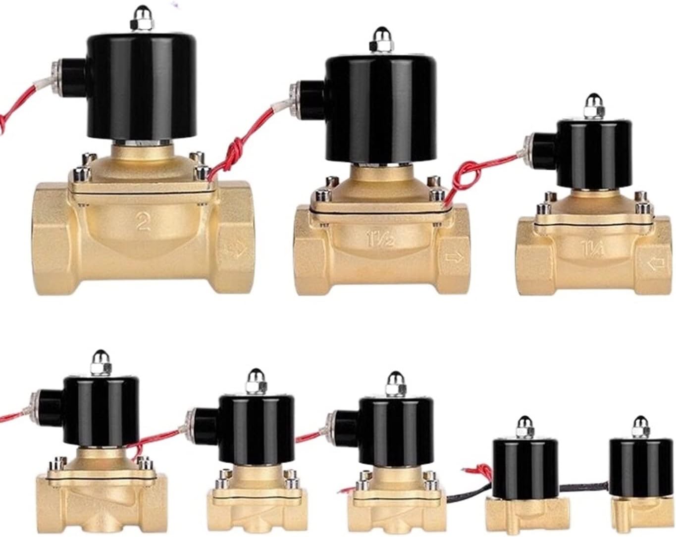 1/4 Quot; 3/8 Quot; 1/2 Quot; 3/4 Quot; 1 Quot; 2 Quot; Brass Electric Solenoid Valve DC12V ...