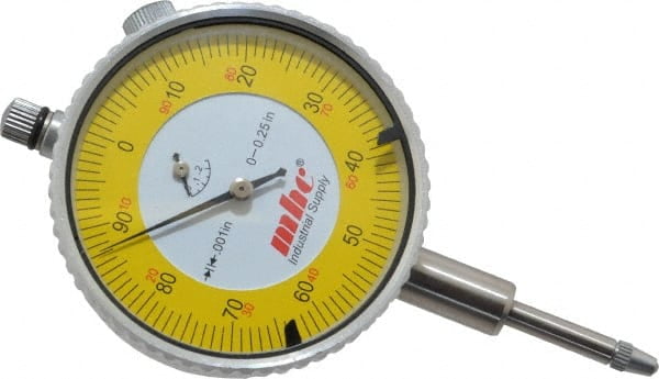 1/4" Range Dial Drop Indicator, 0-100 Reading, 0.001" Grad, 2-9/32 ...