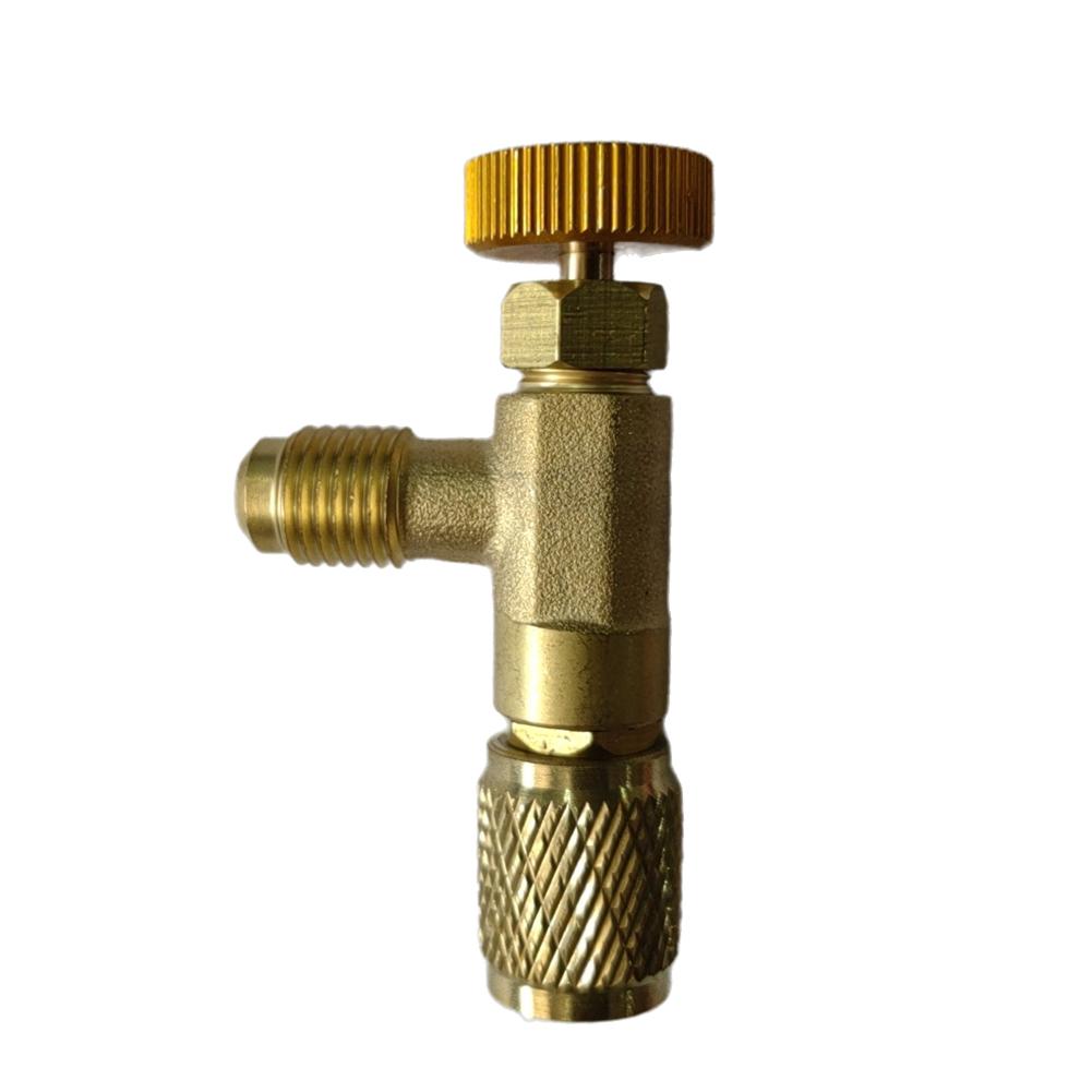 1/4" SAE Male - 5/16" SAE Female Tap Safety Valve Refrigerant HVAC ...