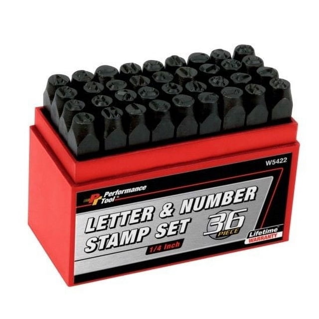 Perf Tool 1/4IN Steel Alphabet Letter/Number Metal Word Stamp Set ...