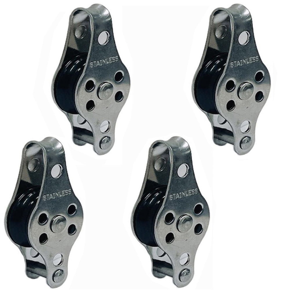 1/4" Sailing Block Marine Stainless Steel Rope Pulley Becket Nylon ...