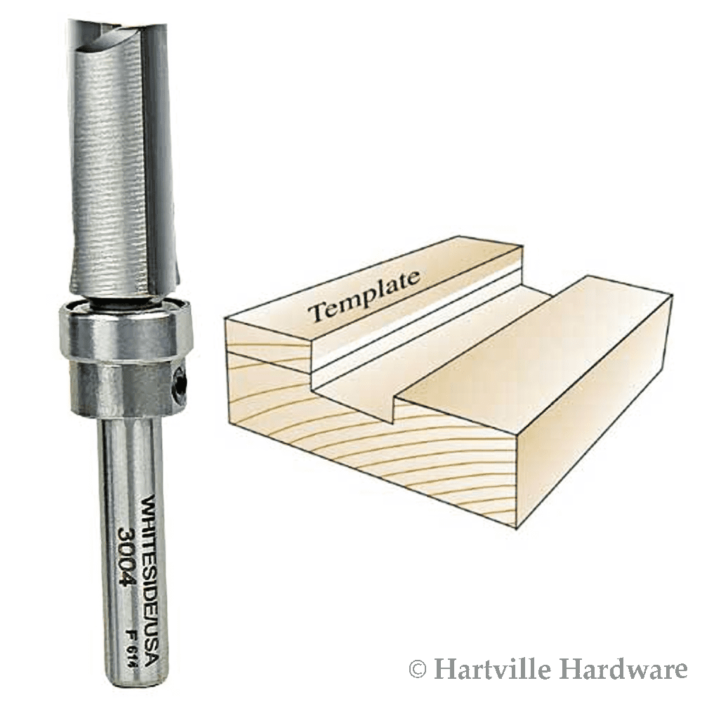 1/4" Shank, 1/2" Diameter x 1" Cutting Length x 2-1/2" OL, B9 Bearing ...