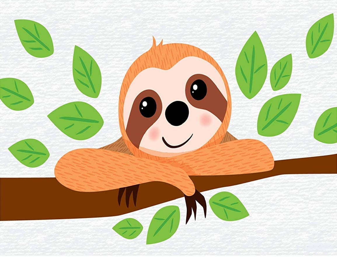 1/4 Sheet Sloth Let's Hang Personalized Edible Frosting Cake Topper ...