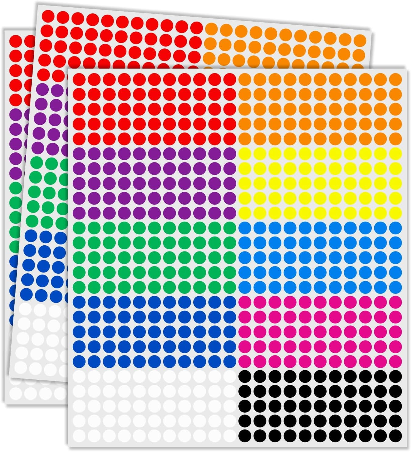 1/4" Small Colored Dot Stickers 2750 PCS Round Circle Stickers Tiny ...