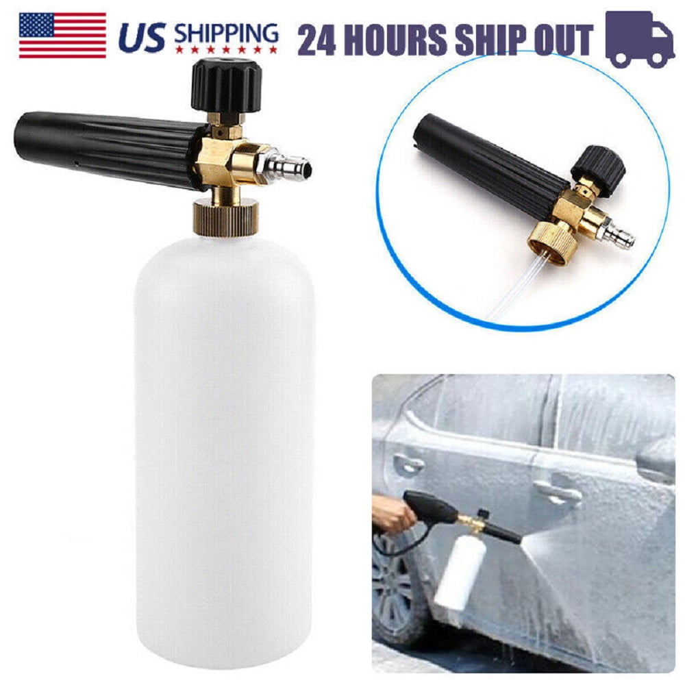 1/4" Snow Foam Washer Gun, Adjustable Cannon Sprayer, Car Wash Soap Lance Jet Bottle - Walmart.com