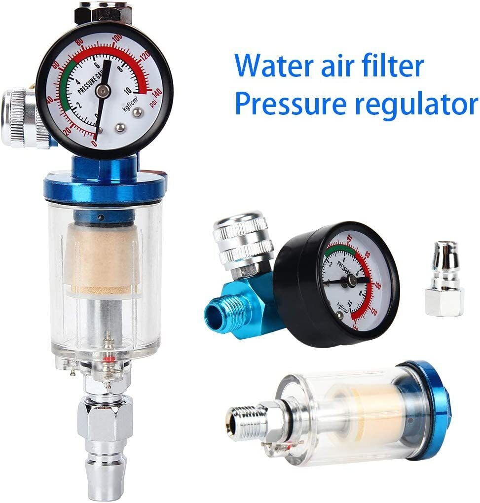 1/4" Spray Gun Air Regulator Gauge Air Pressure Regulator Paint Gun ...