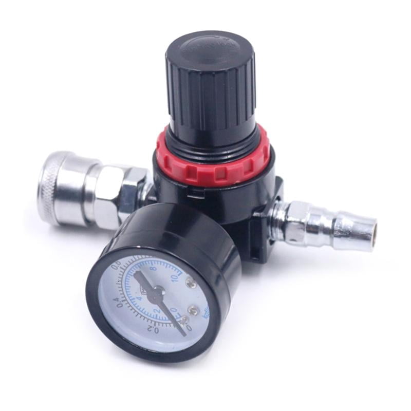 1/4” Spray Paint Guns Pressure Regulator with Gauge Easy to Install for ...