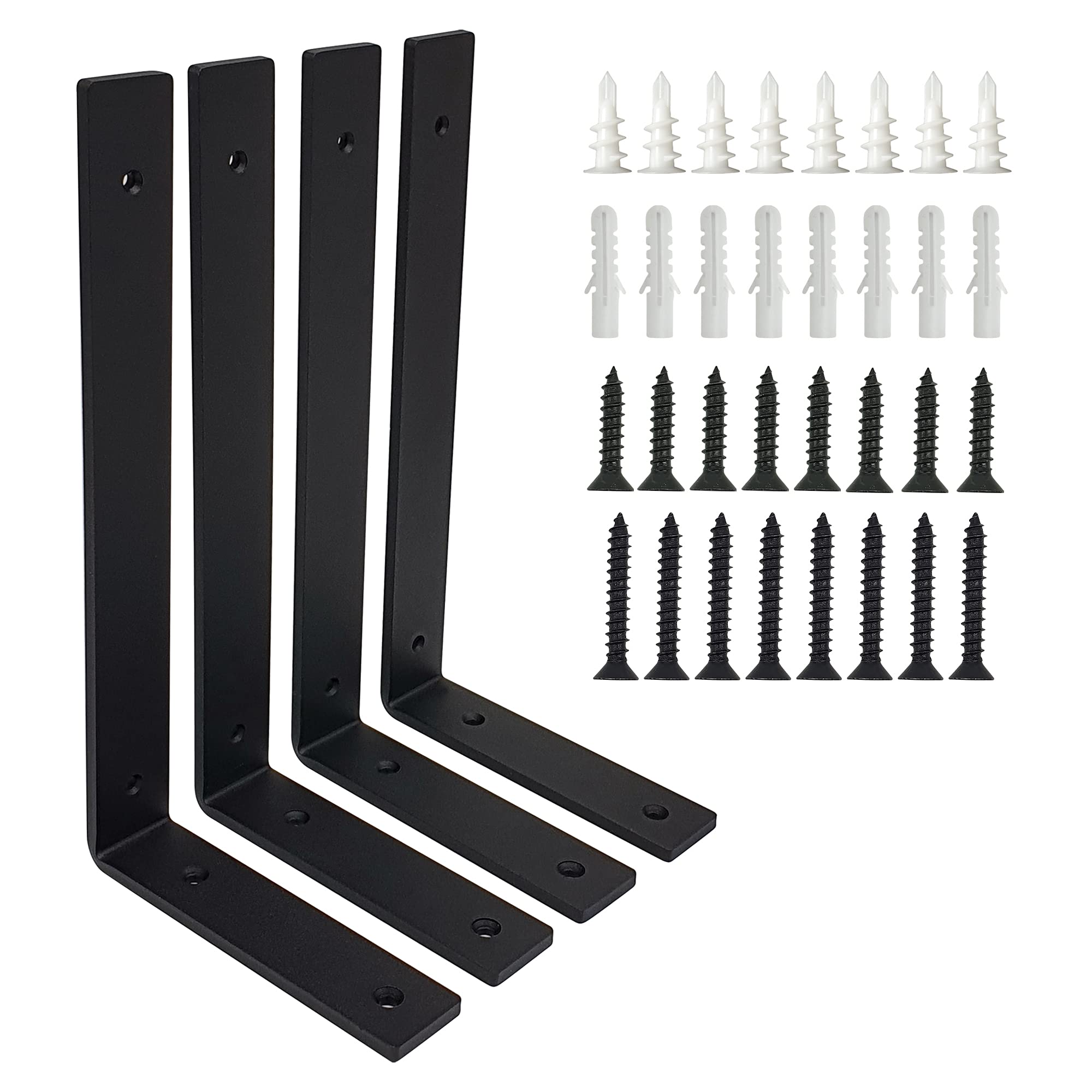 1/4" Thick Heavy Duty Shelf Brackets, 12.25"X6.25", 4 Max. 110lb, 0.25 ...