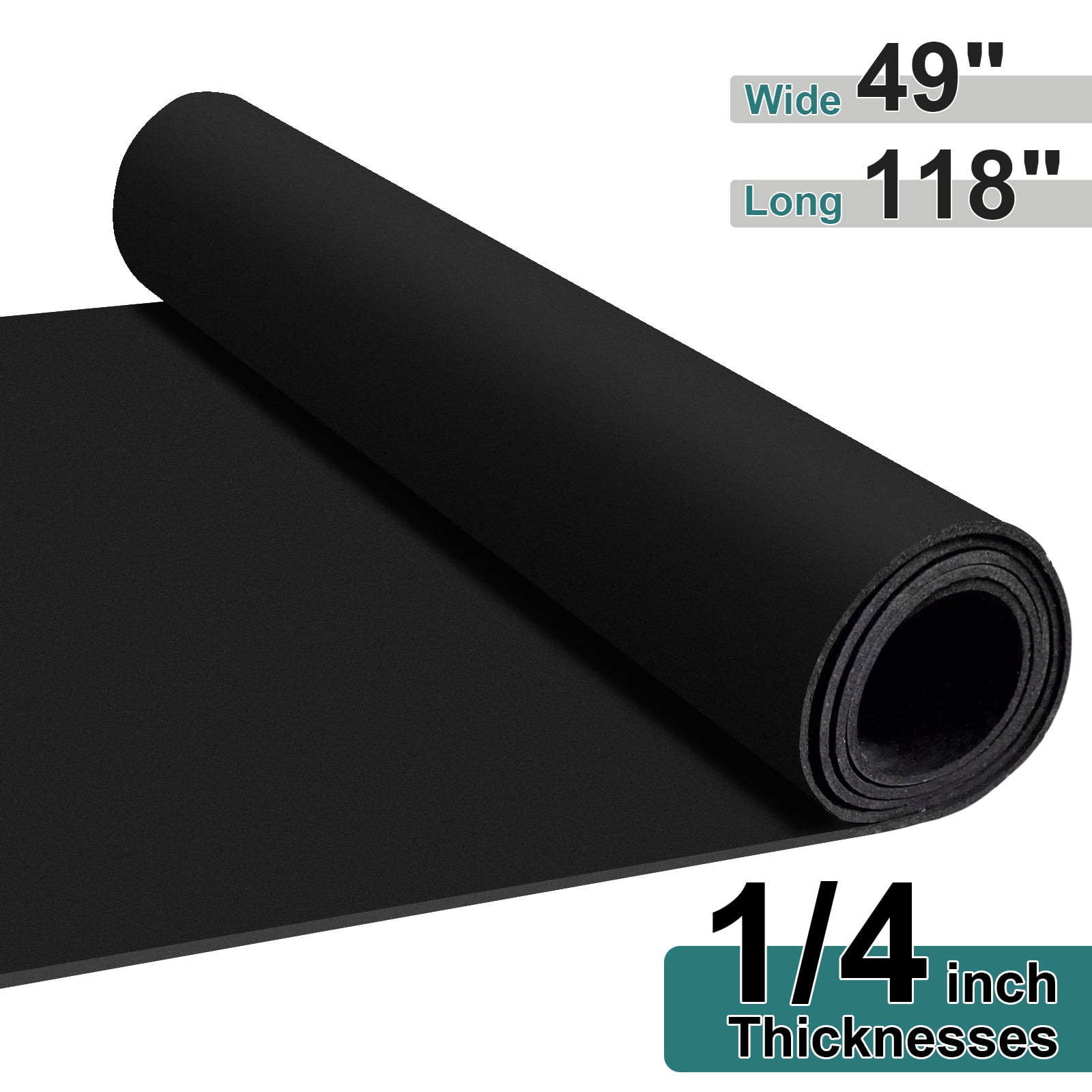 1/4" Thick Rubber Gym Floor Roll Shock Absorption Sound Insulation ...