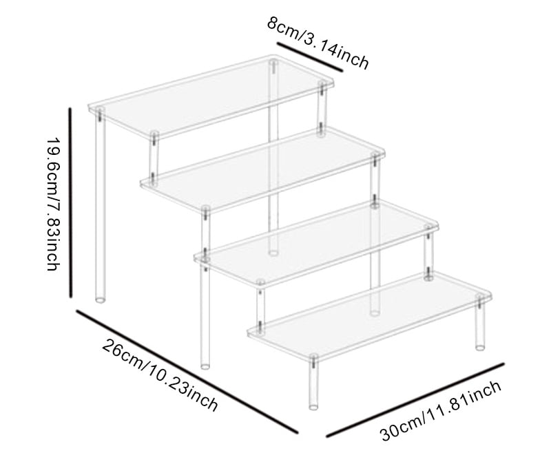 1-4 Tier Acrylic Display Stand Durable Display Rack For Cupcake Perfume ...