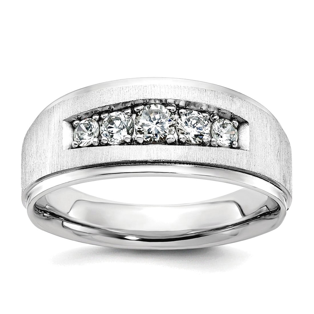 1.4 To 2.4mm 14k White Gold 1/2 Ct Lab Grown Diamond SI+ G+ 5 Stone ...