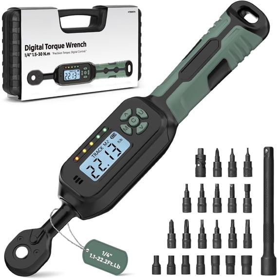 1/4 Torque Wrench Digital(1.1-22.2Ft.Lb) +-2% Accuracy Digital Torque ...