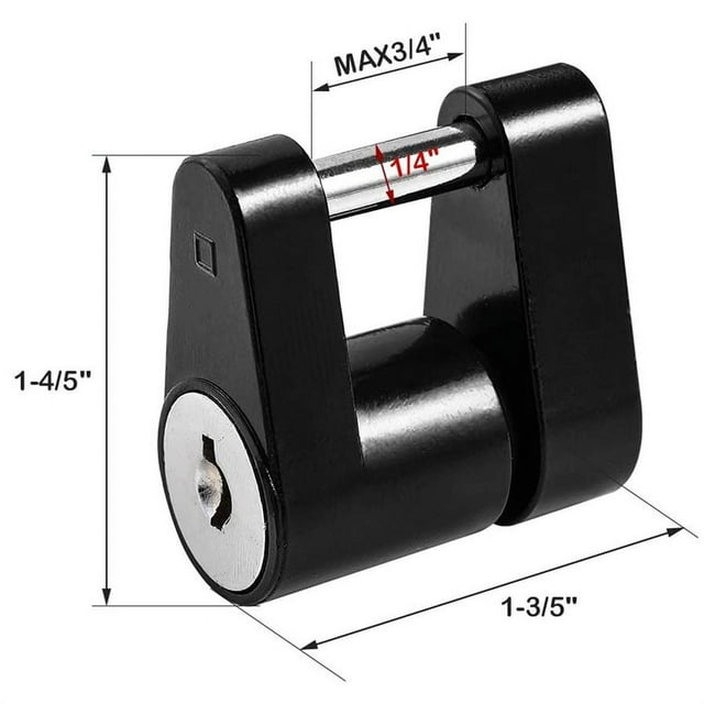 1/4" Trailer Hitch Coupler Lock with 2 Keys For Tow Boat RV Truck Car ...
