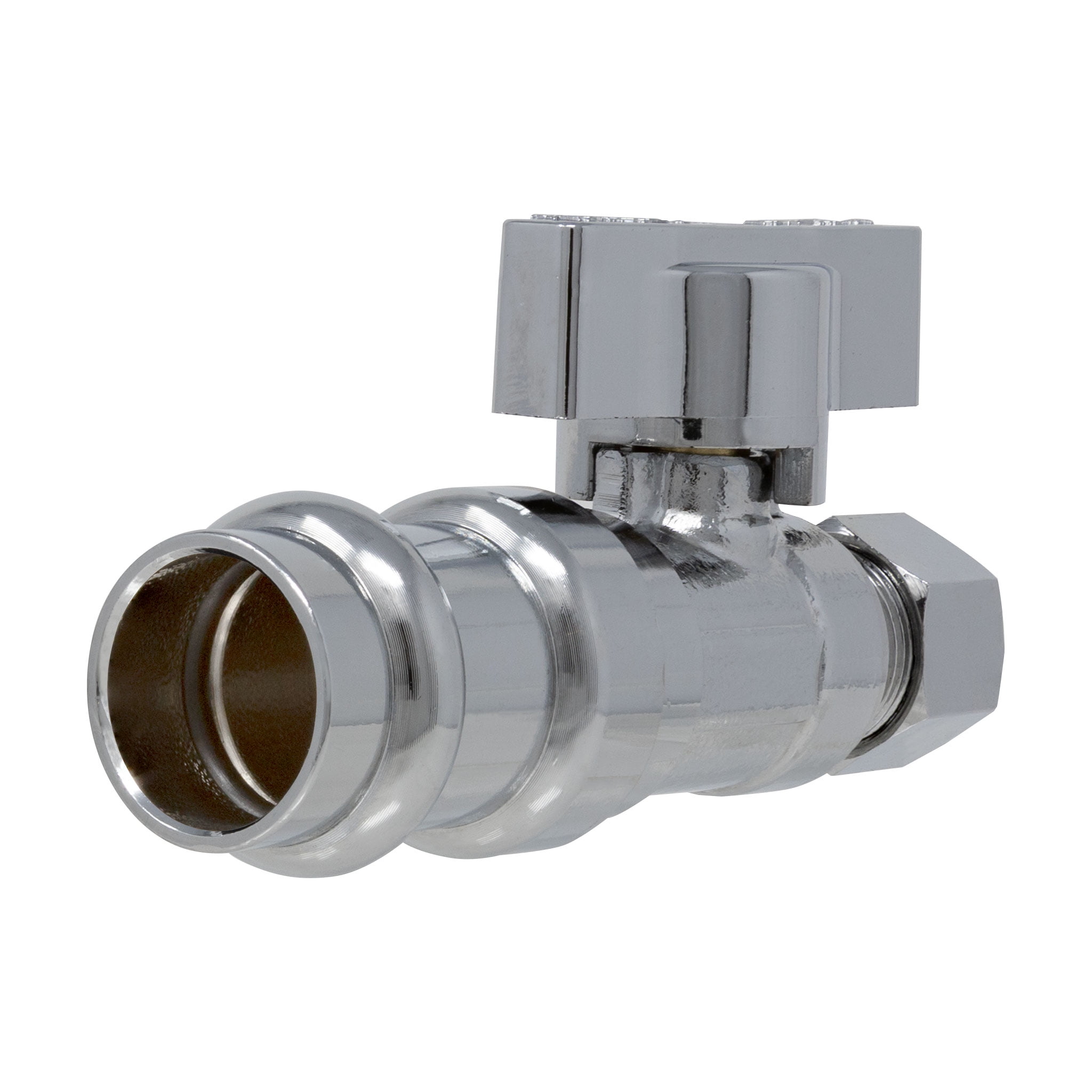 1/4 Turn Press Straight Stop Valve, 1/2" ProPress x 3/8" OD Compression ...