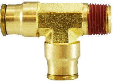 1/4 X 1/8 Push-In X MIP Run Tee, Brass Push In Fittings, Brass Fittings ...