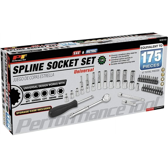W36193 1/4 Dr Universal Splin e Socket Set WMR-W36193 - Walmart.com