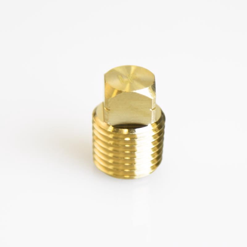 1/4 in. MPT Brass Square Head Cored Plug - Walmart Business Supplies