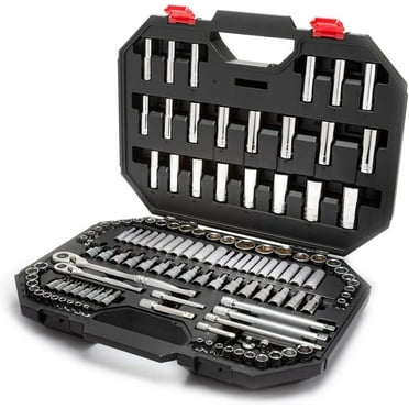 Master Mechanic TV0901438 90-Pc. Mechanics SAE/Metric Socket Tool Set, 1/4 & 3/8 In. Drive ...