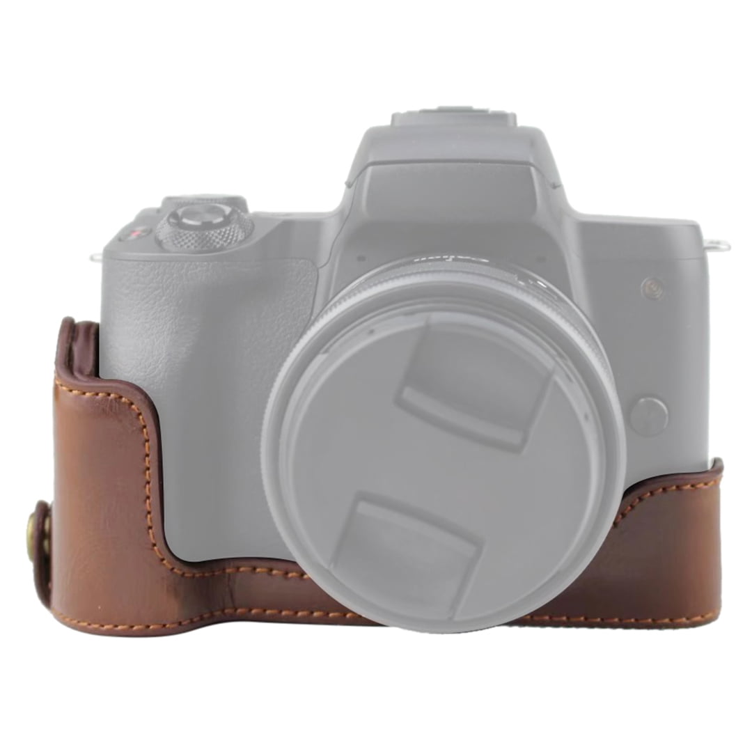 1/4 inch Thread PU Leather Camera Half Case Base for Canon EOS M50 ...