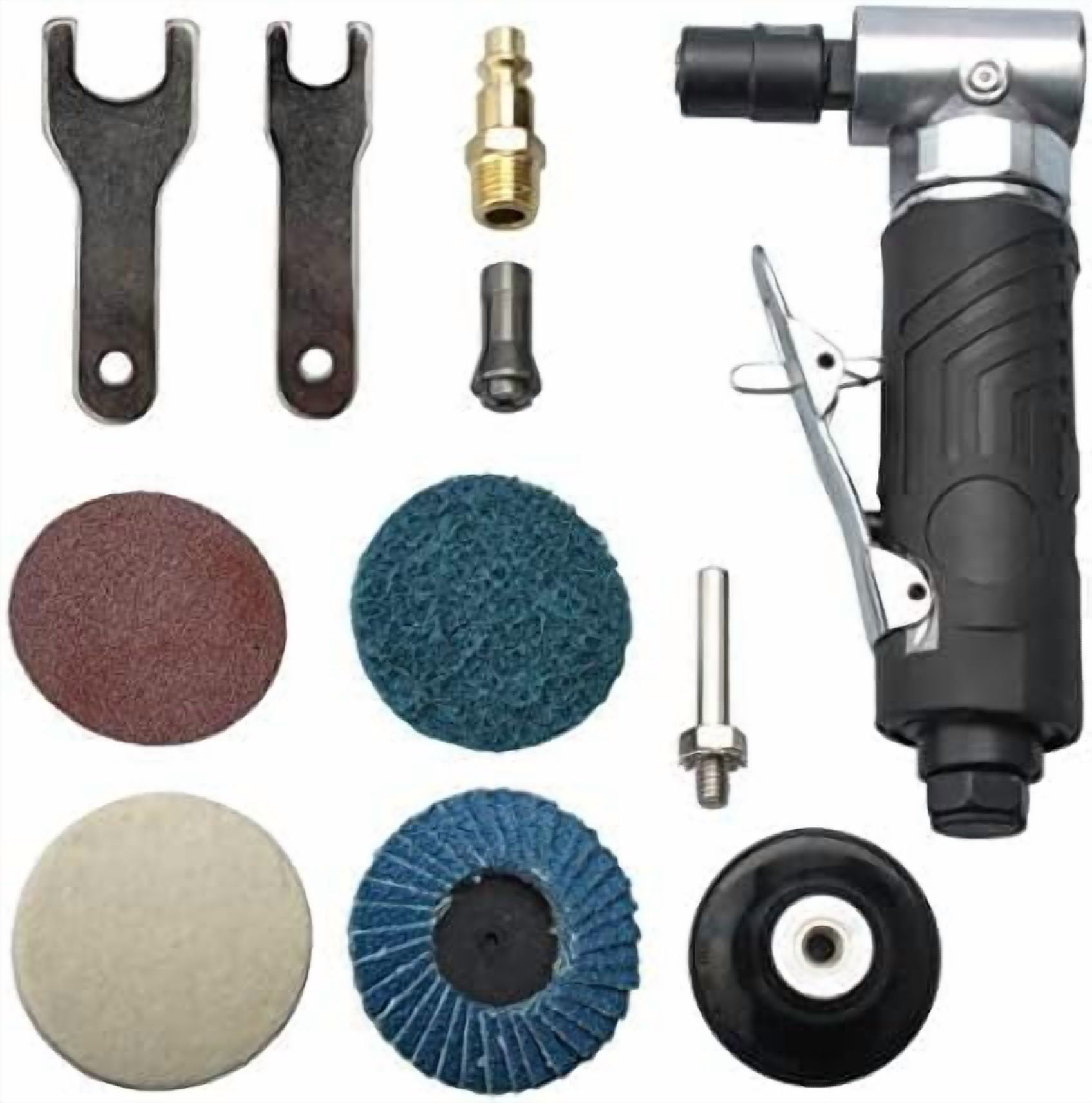 1/4 inch angle air die grinder with 4 pcs 2" roll lock sanding discs ...
