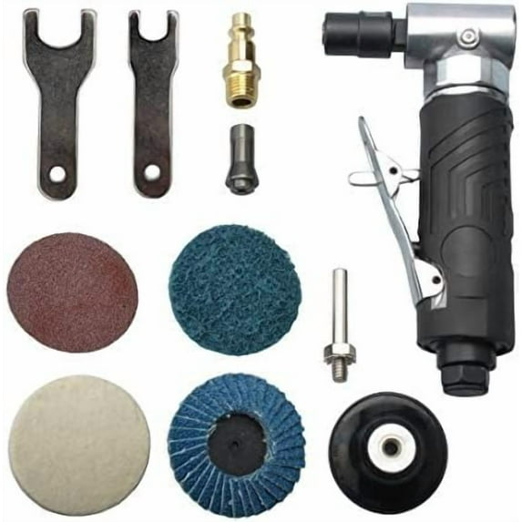 1/4 inch angle air die grinder with 4 pcs 2" roll lock sanding discs ...