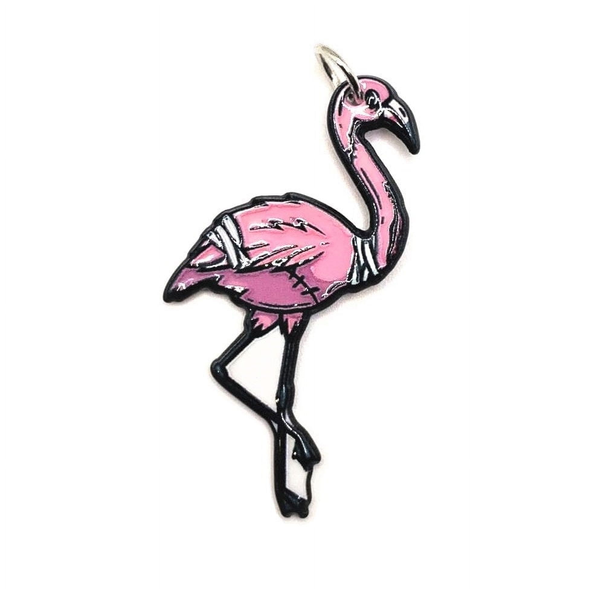 1, 4 or 20 Pieces: Spooky Summer Dead Pink Flamingo Charms - Double ...
