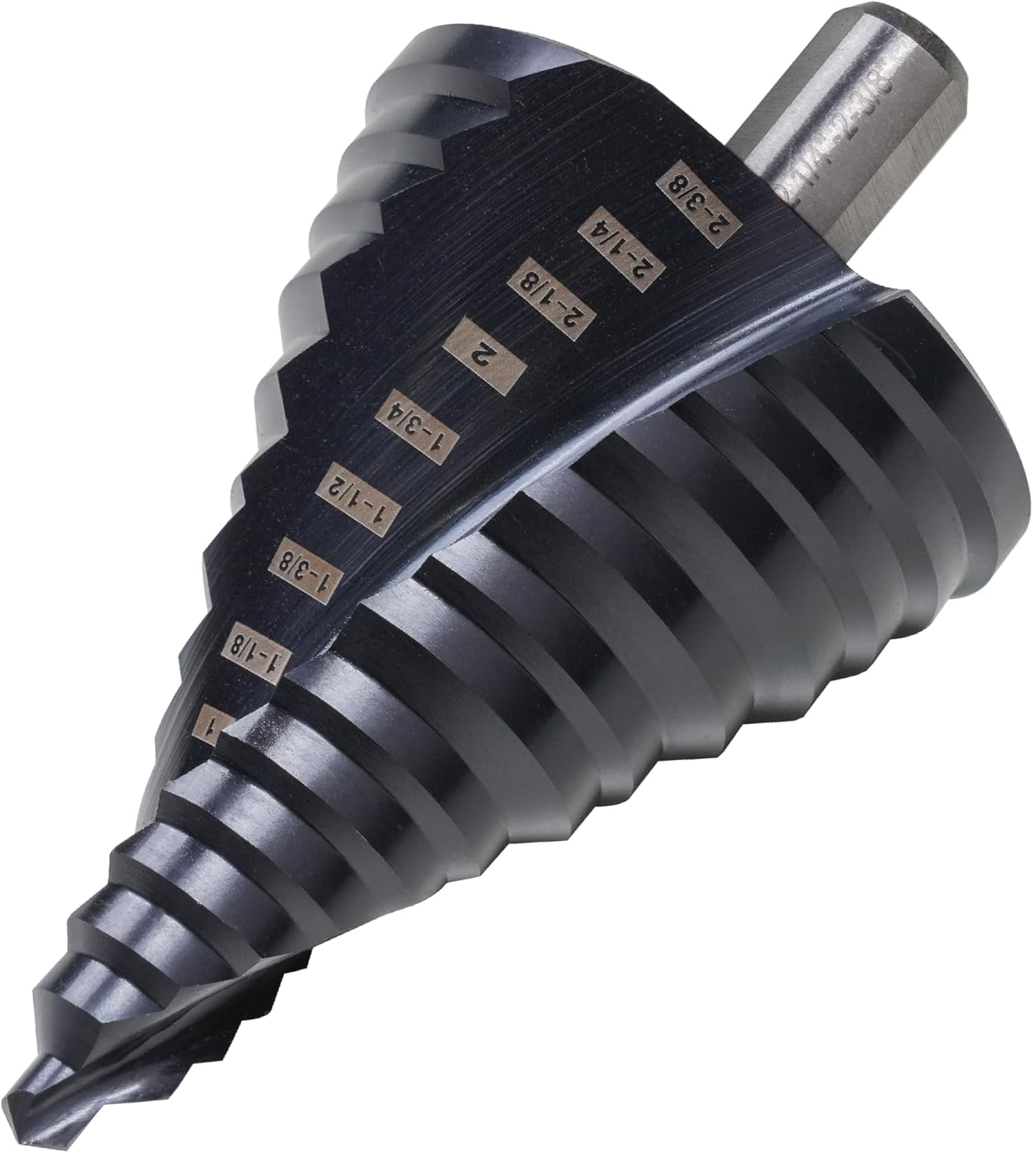 1/4 to 2-3/8 Inch M2 Step Drill Bit Spiral Grooved Double Fluted, Large ...