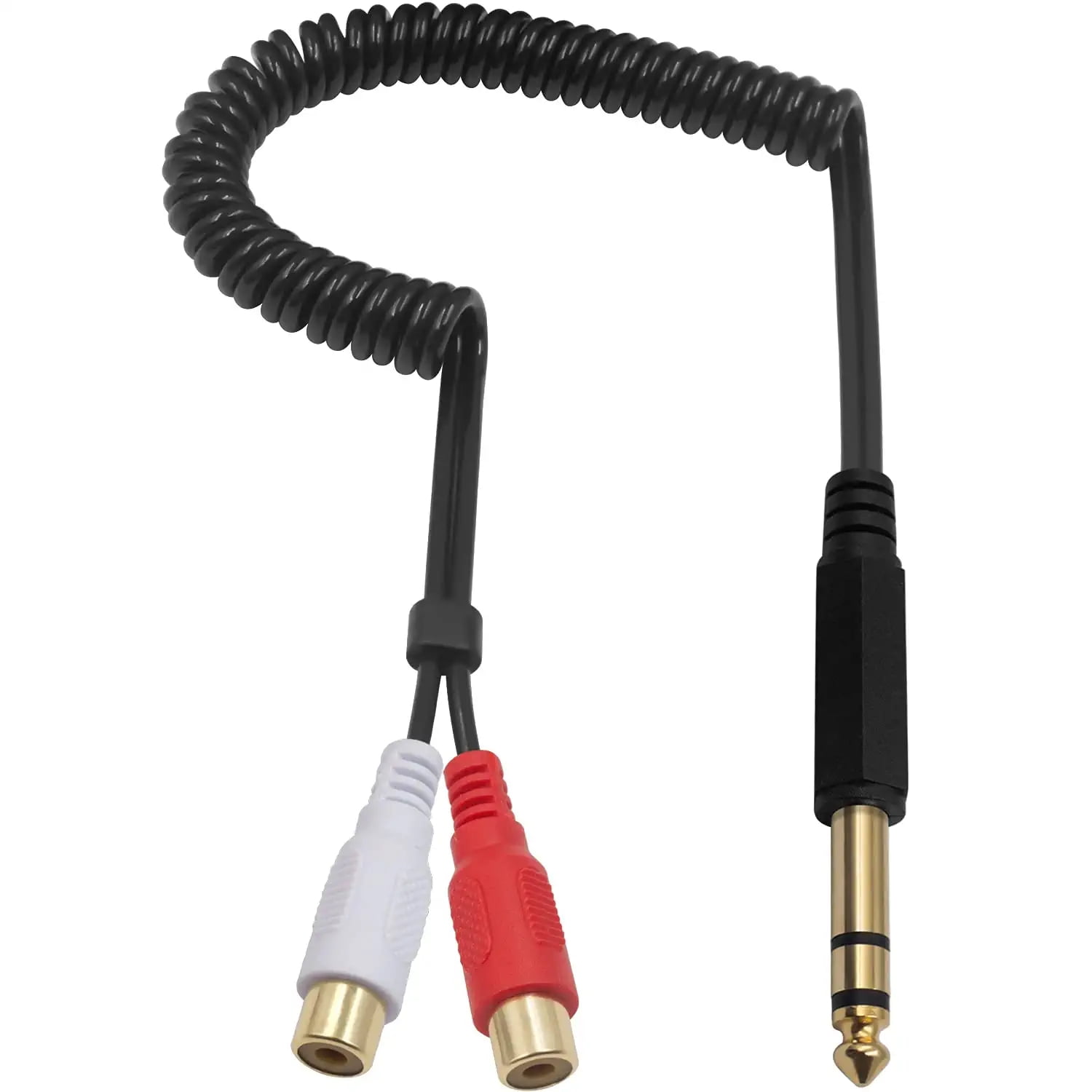 1/4 to RCA Female Adapter Cable, Dual RCA to 1/4 Inch Cable Coild ...
