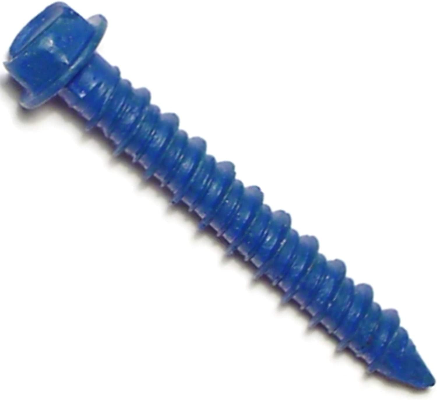 1/4" x 1-3/4" Blue Hex Head Tapcon Masonry Screws MNSHW-050 (25 pcs.) - Walmart.com