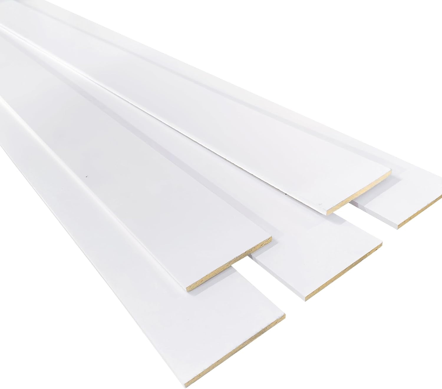 1/4" x 3-1/2" x 48" Primed White Board, Solid American Poplar Hardwood ...