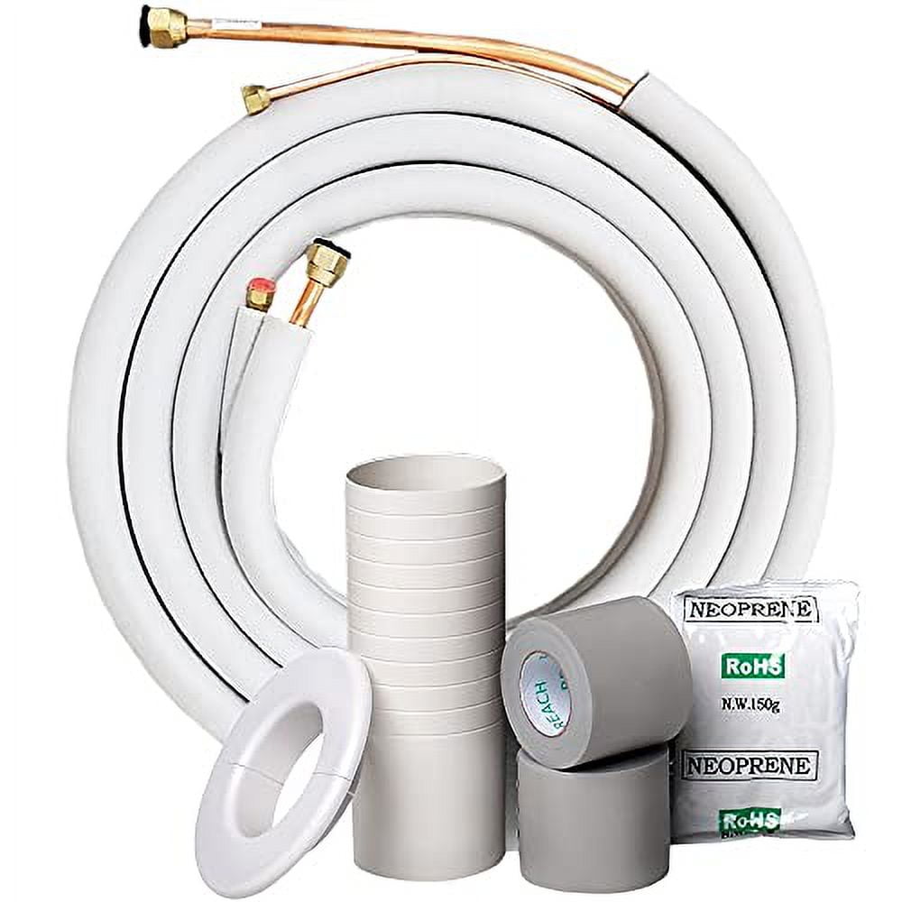 1/4" x 3/8" 9K MrCool Ductless Mini Split Line Set AC Kit with Control ...