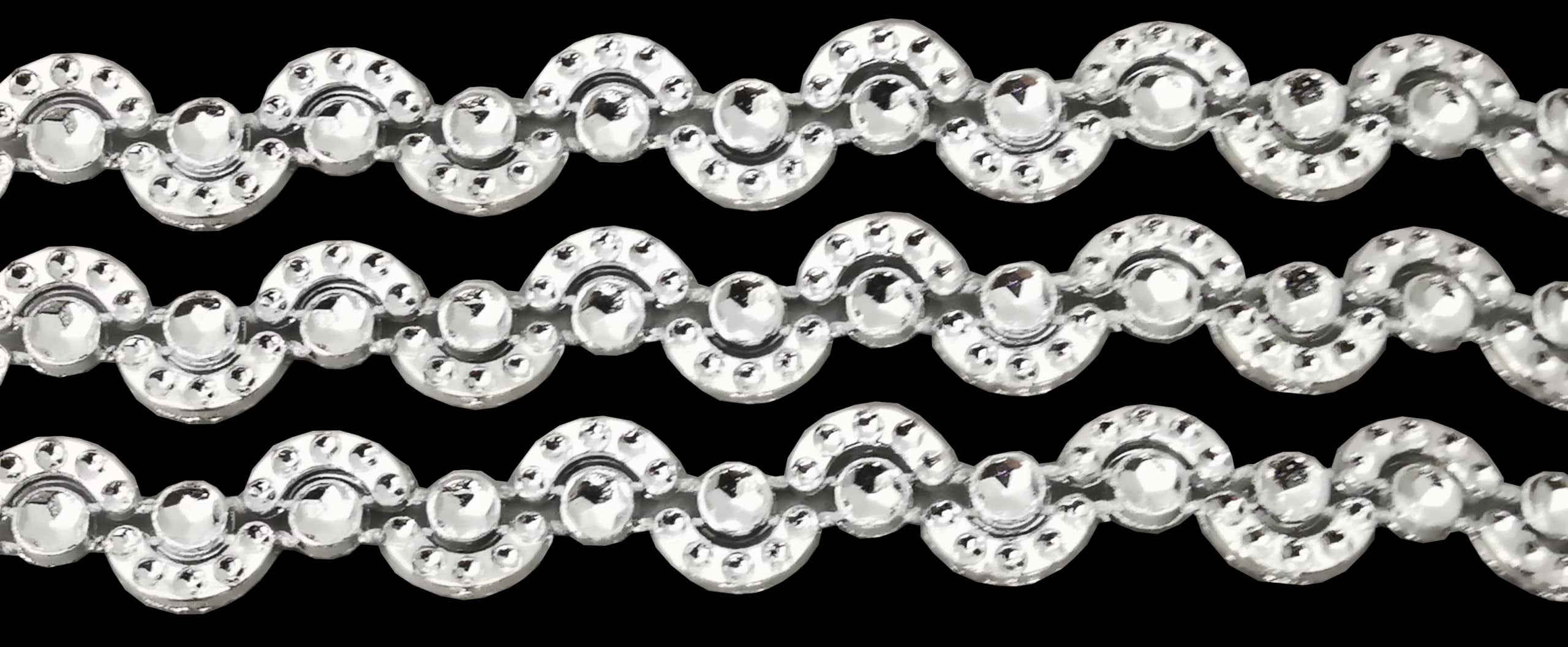 1/4" x 30 ft Rhinestone Studded Plastic Trim for Gift Wrapping and ...