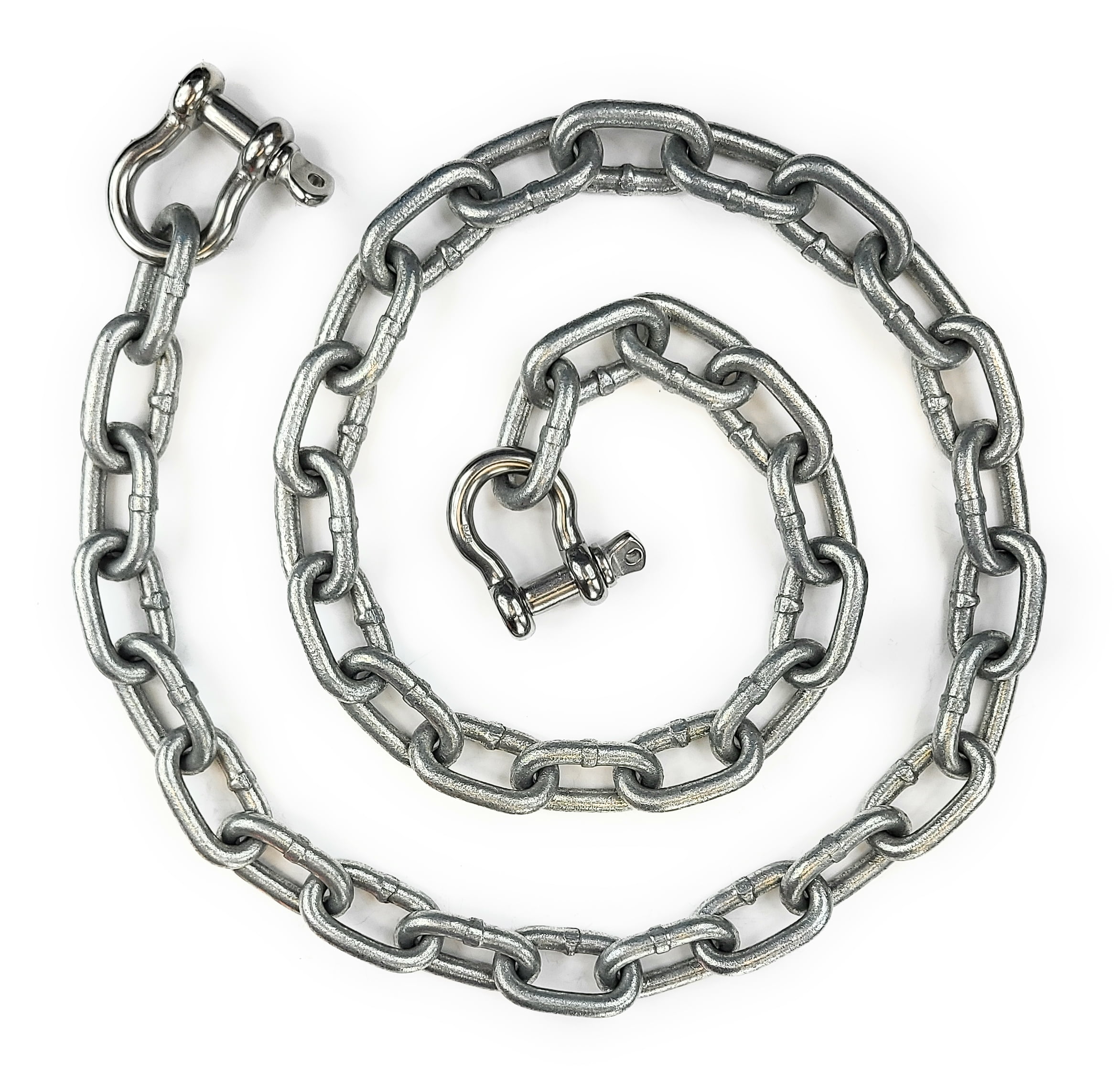 1/4" x 4ft Marine Anchor Chain with Shackles, Anti-Rust, Grade 43 Lead ...