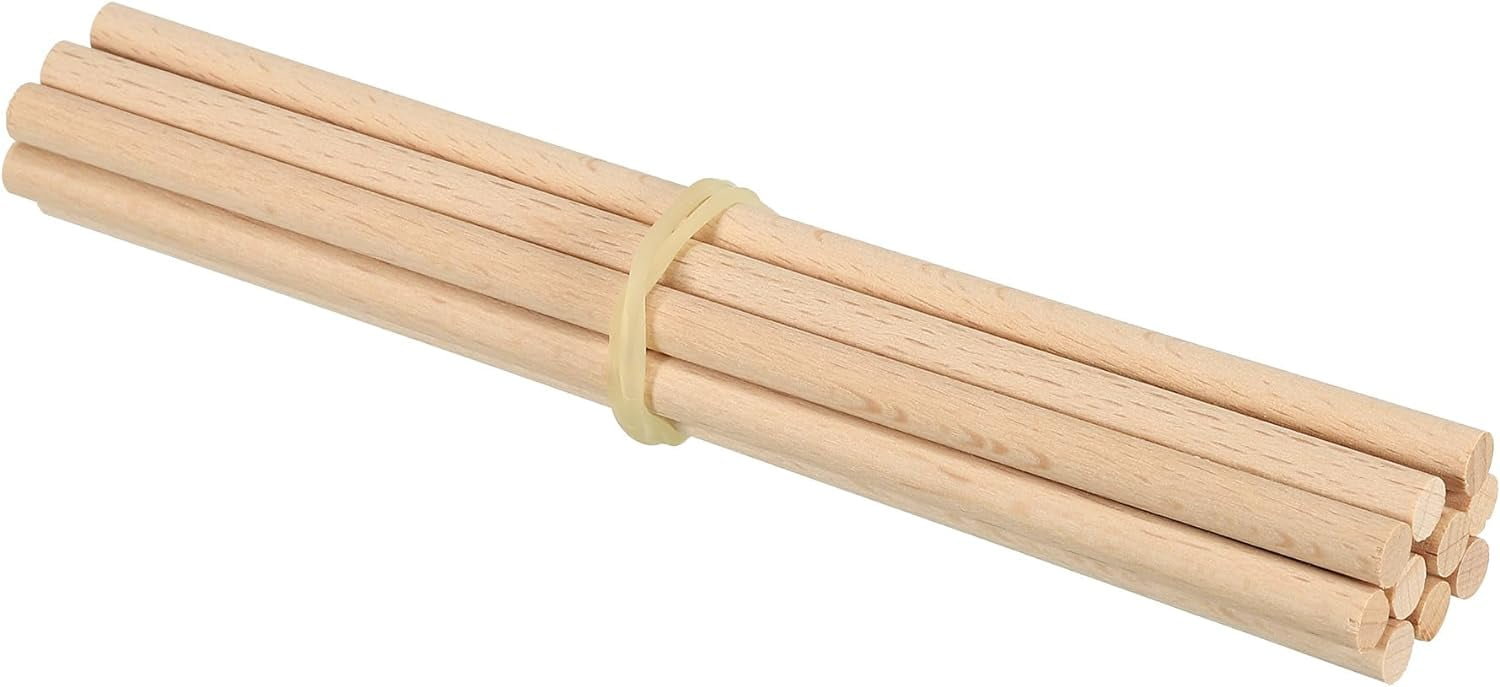 1/4 x 6 Inch Dowel Rods Wood Sticks, 25 Pcs Unfinished Wooden Dowel ...