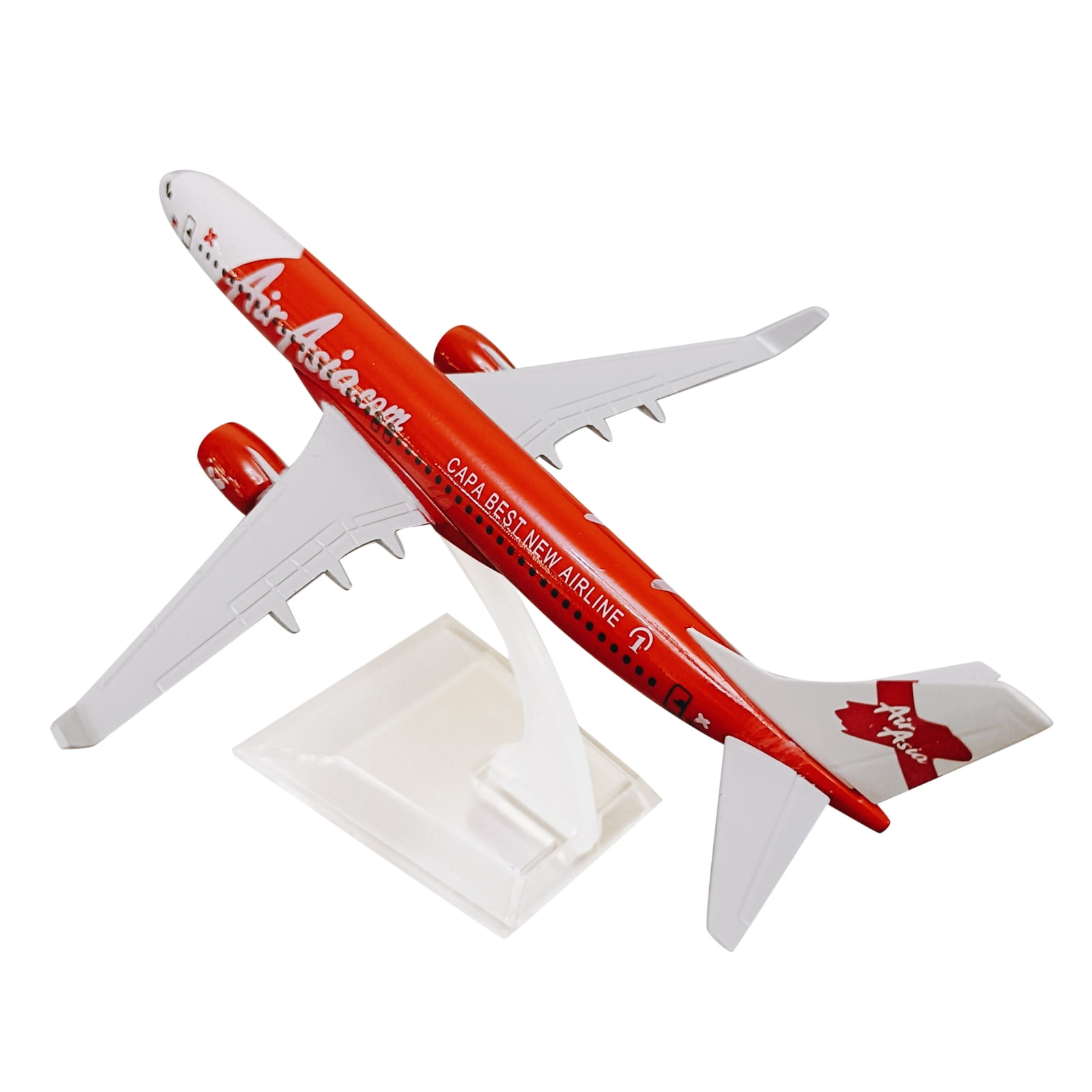1:400 Alloy Red Air Asia B737 Plane Model Collectible Aircraft Display ...