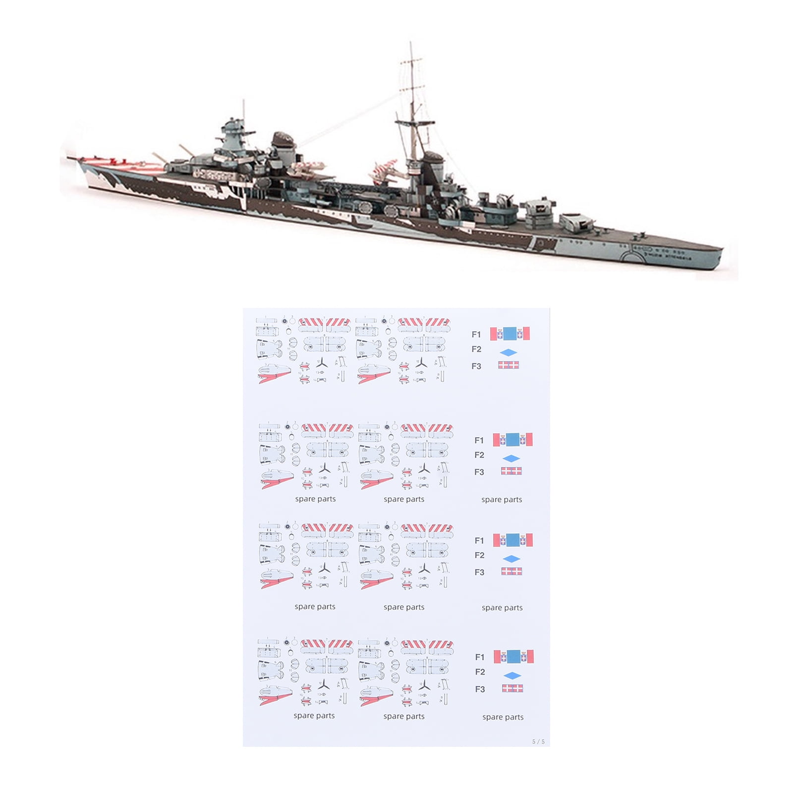 1:400 Scale Muzio Attendolo Light Cruiser Paper Model Skills Challenge ...