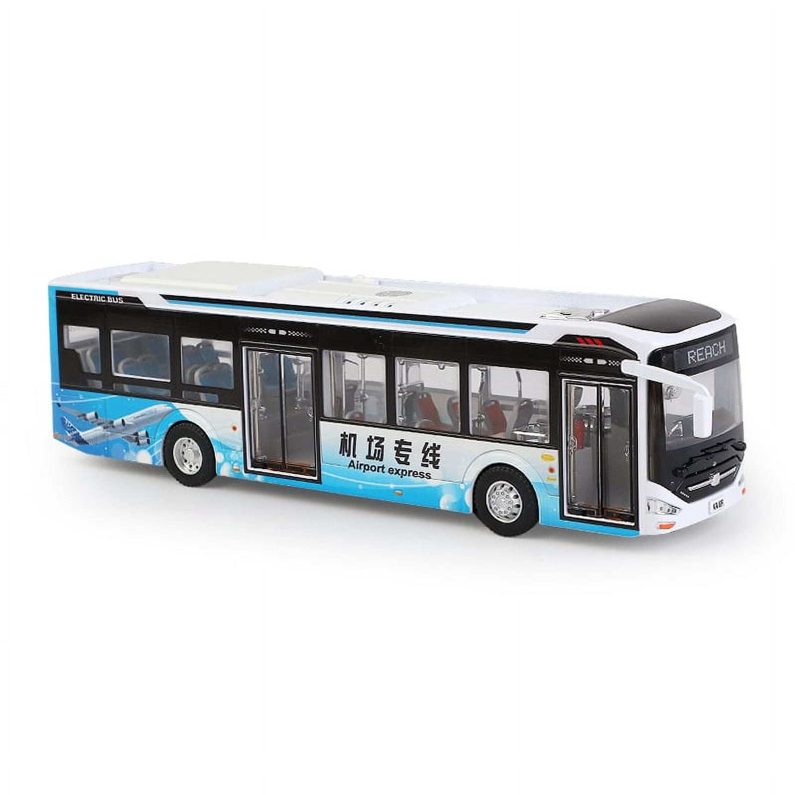 1/42 Diecast Bus Toys Cars, 11.8"Metal City Bus Toy Vehicles with Light ...
