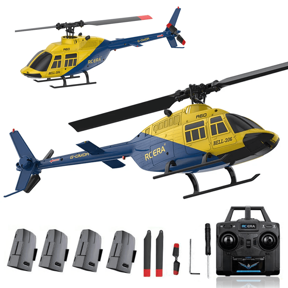 1/42 Scale A60 RC Helicopter for Adults, RC ERA BELL 206 Mini 4CH 2 ...
