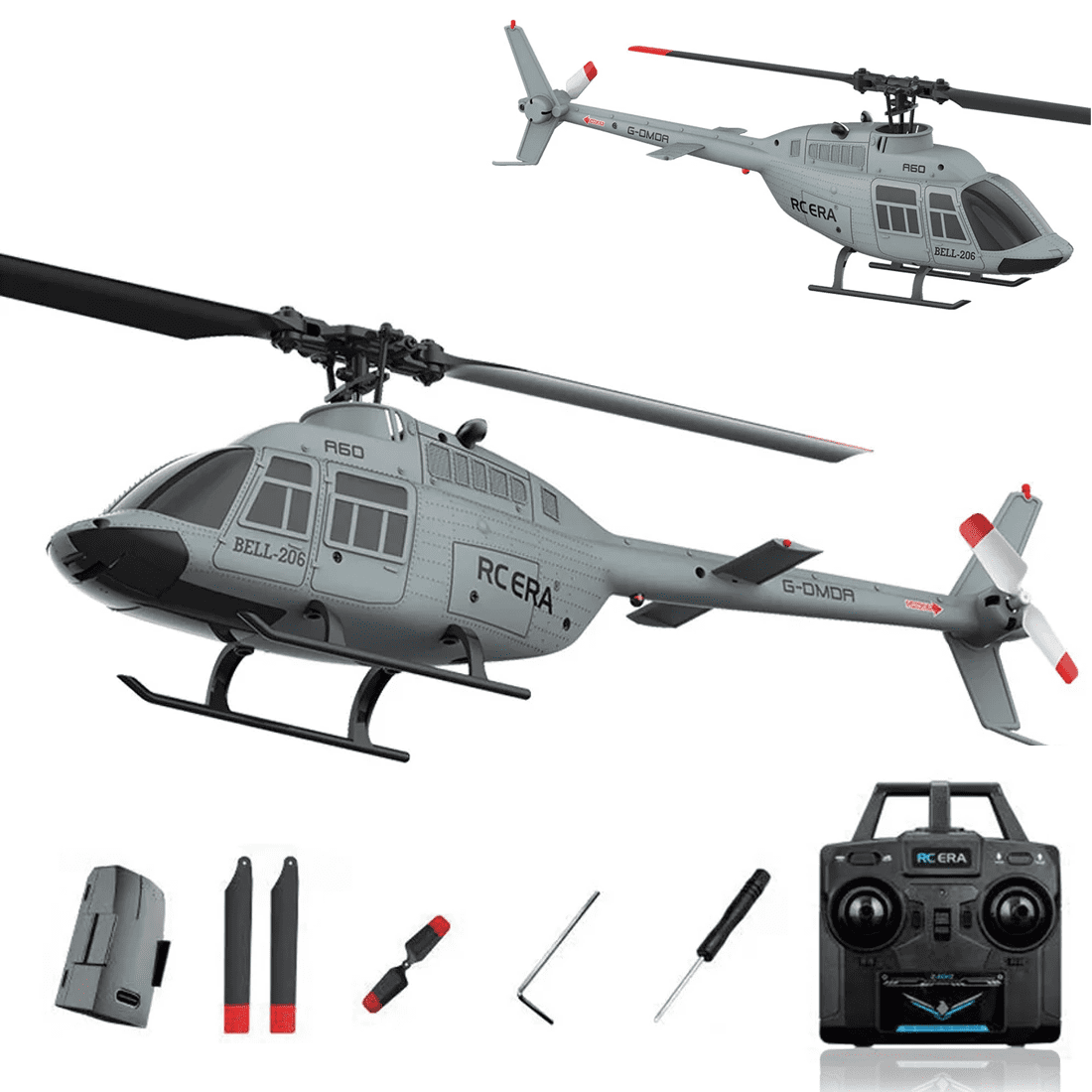 1/42 Scale A60 RC Helicopter for Adults, RC ERA BELL 206 Mini 4CH 2 ...