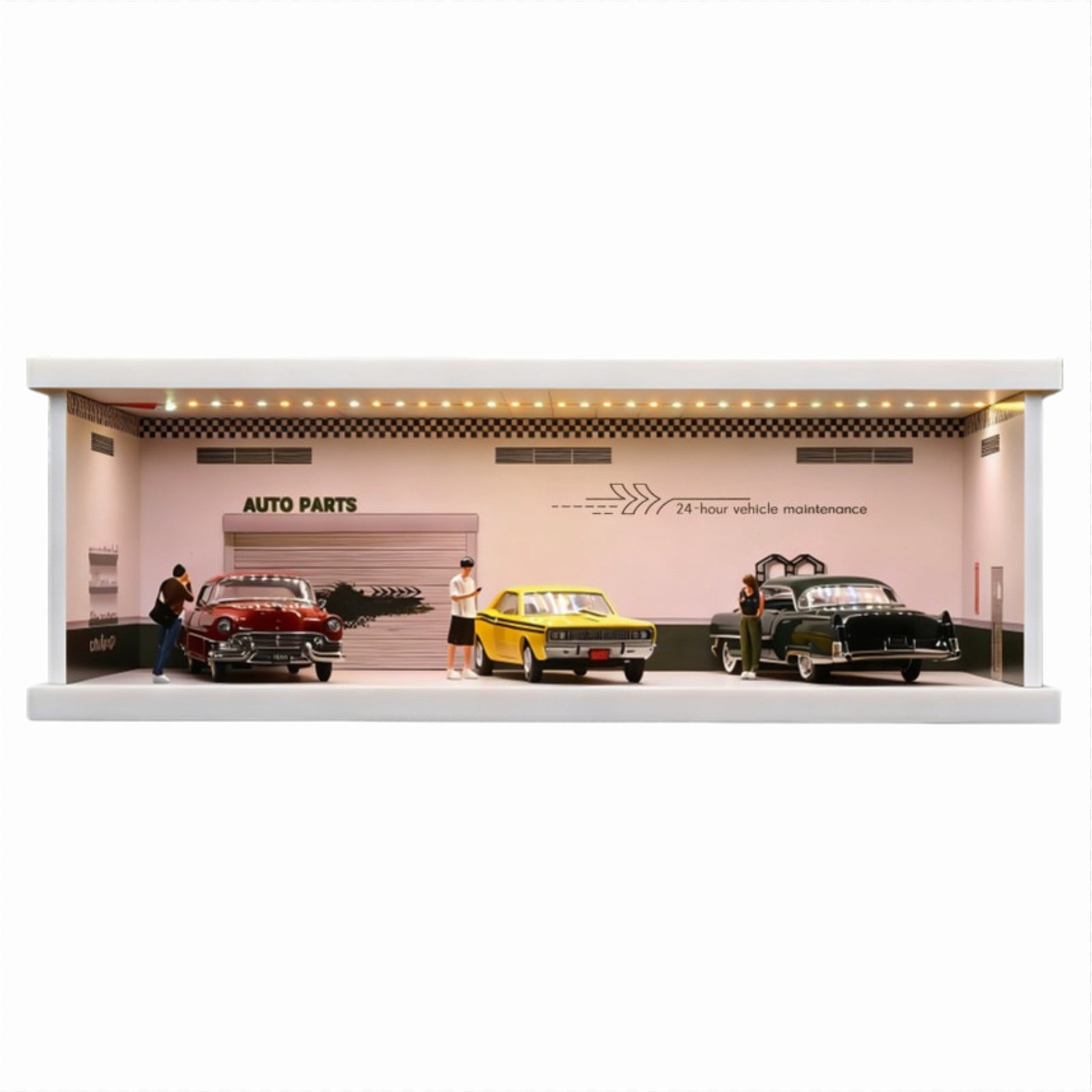 1:43 Diorama 5 Parking Space Diecast Car Garage Model, Tri-color LED ...