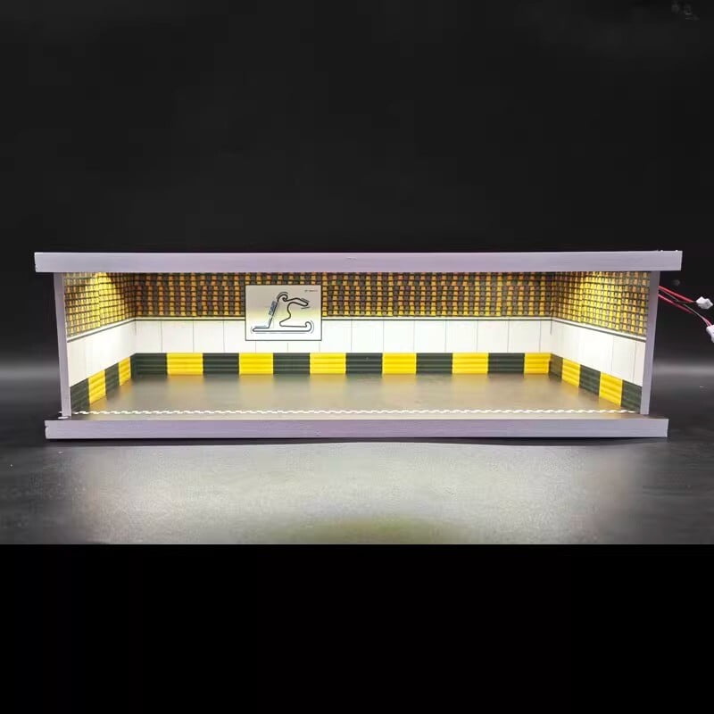 1:43 Diorama Diecast Garage Model, LED Lighting Parking Lot Scene ...