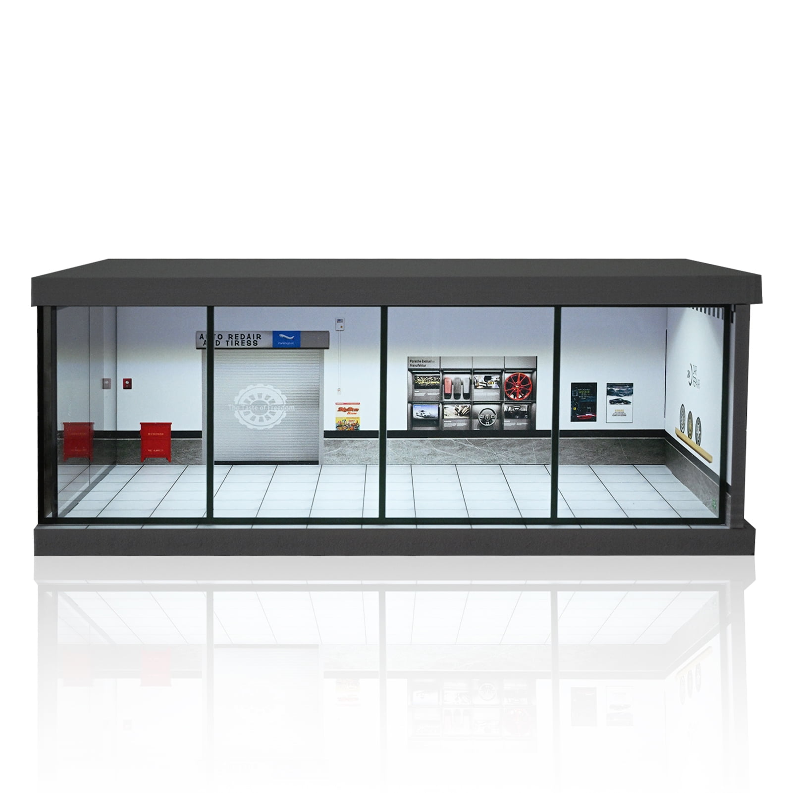 1:43 Diorama Garage Model with LED Lighting, Garage Model Car Display ...