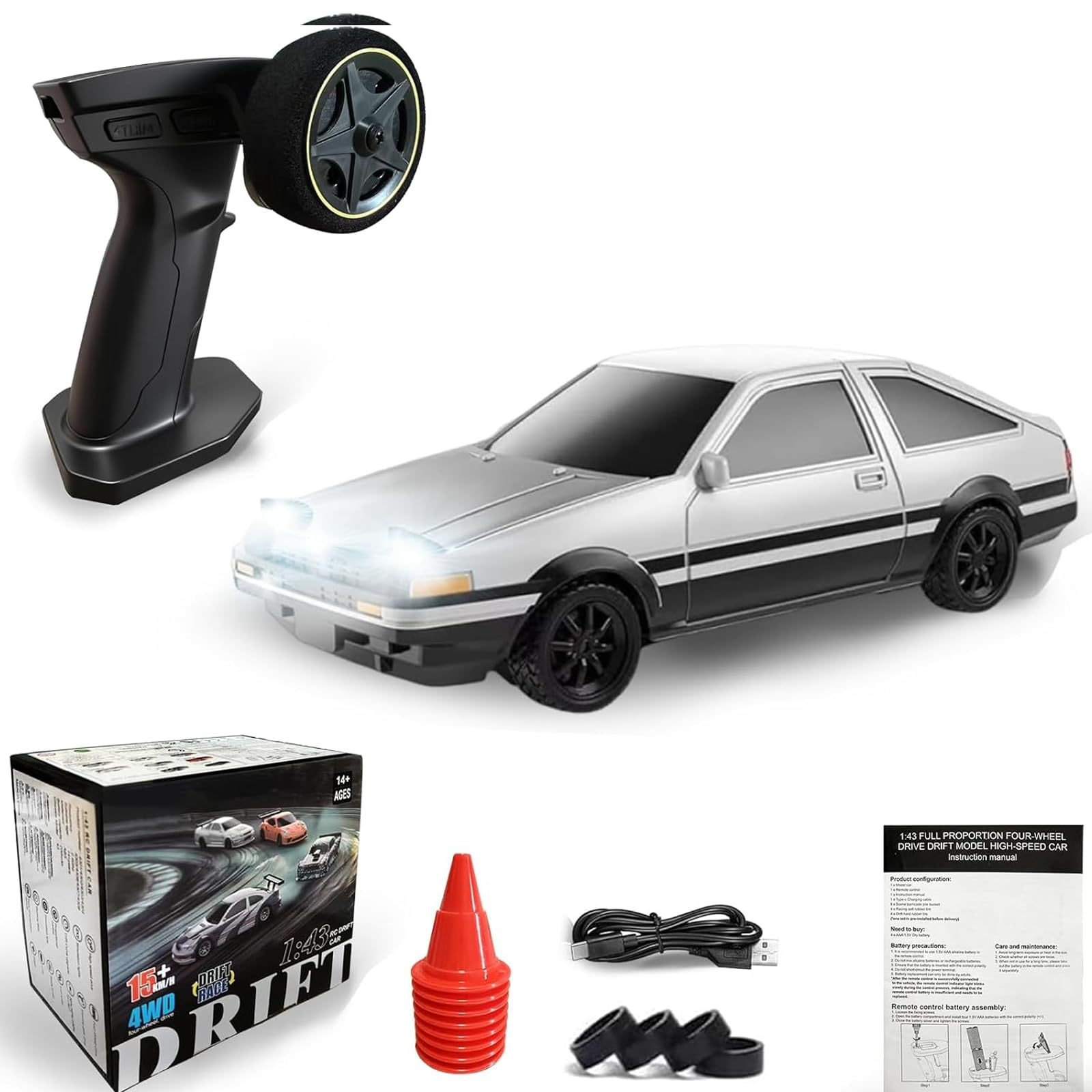 1/43 RC Drift Car, Mini Fast Small Remote Control Car with Gyroscope, 2 ...